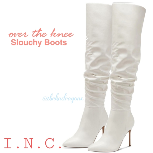 INC International Concepts | Shoes | Nwt Over The Knee White Slouchy ...